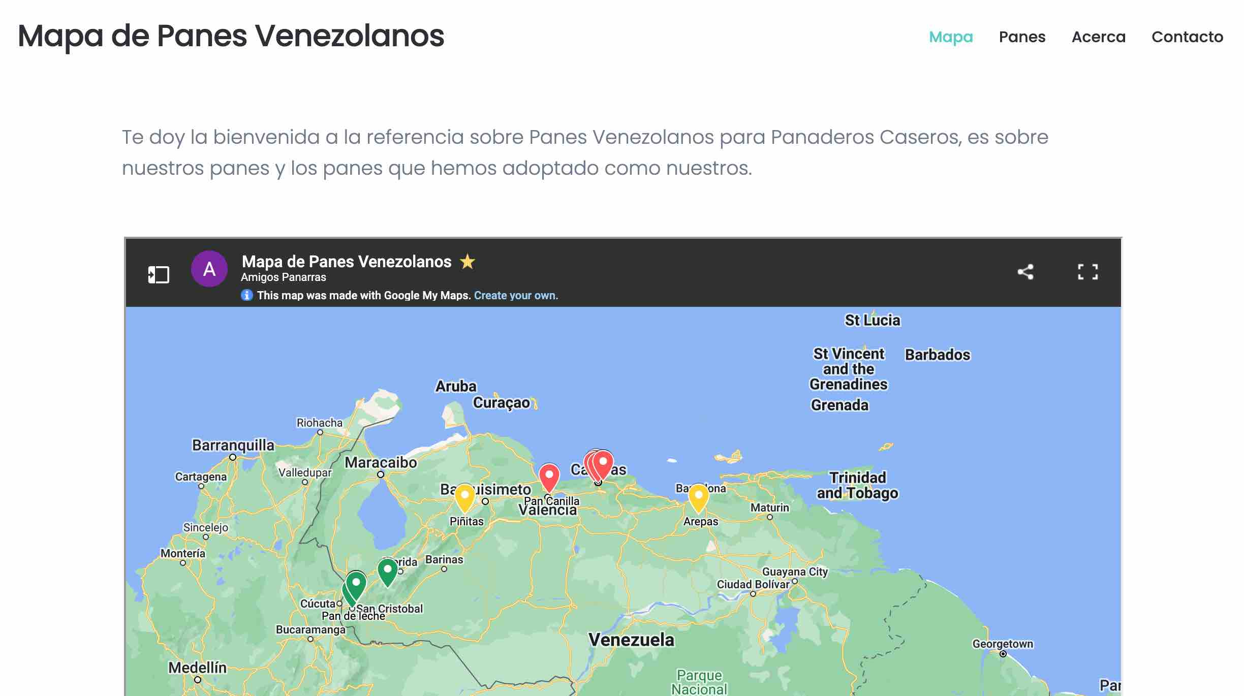 Mapa – Panes Venezolanos - Mapa de Panes Venezolanos